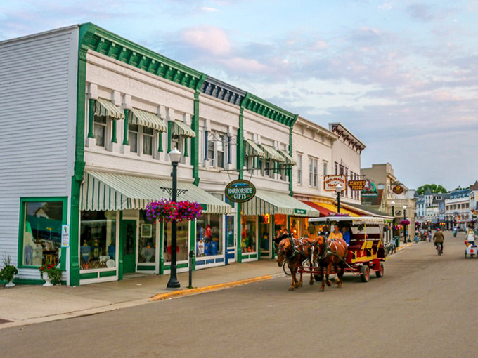 Shopping on Mackinac: where "window shopping" means admiring your reflection in fudge shop windows. Resistance is futile!