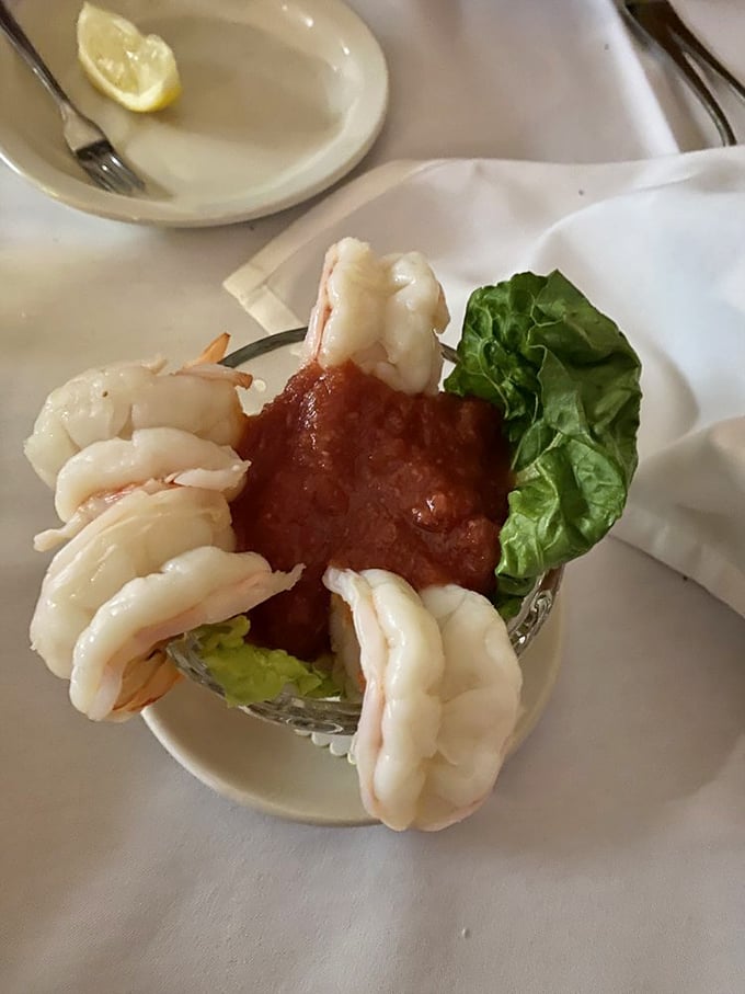 Sea-food, eat food! This shrimp cocktail, with its plump crustaceans and zesty sauce, is an oceanic orchestra of flavors. Dive in!