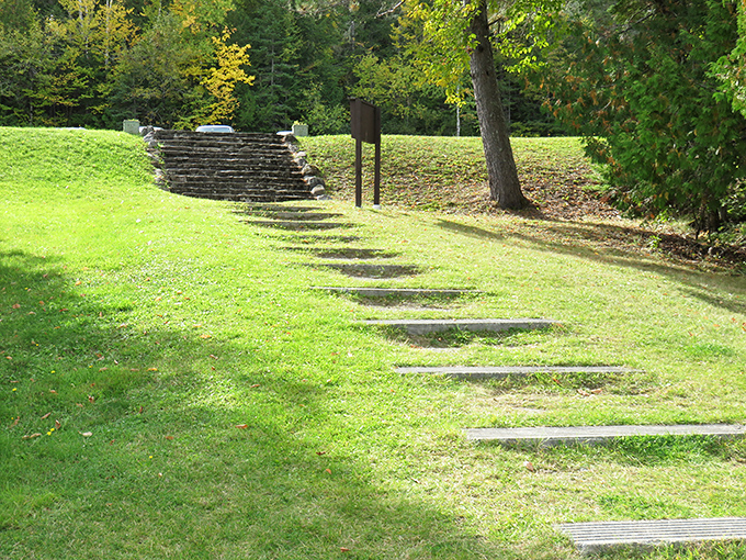 Stairway to heaven? Nope, just Aroostook's clever way of saying 'adventure this way!'