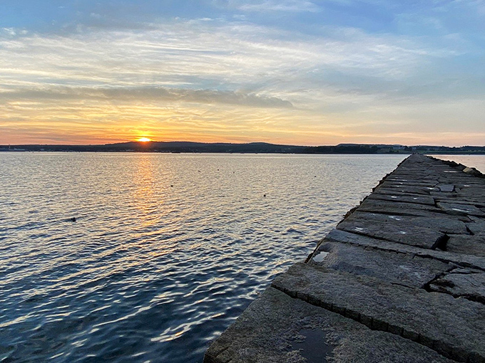 Sunset stroll, anyone? This breakwater path leads straight to the best light show in town &ndash; no tickets required.