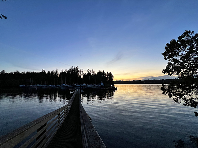 Sunset over Jarrell Cove: Nature's own light show that puts Times Square to shame.