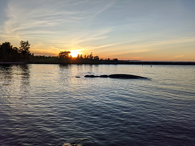 Sunset spectacular: Nature's nightly light show. As the sun dips below the horizon, Zippel Bay transforms into a canvas of colors that would make Bob Ross jealous.
