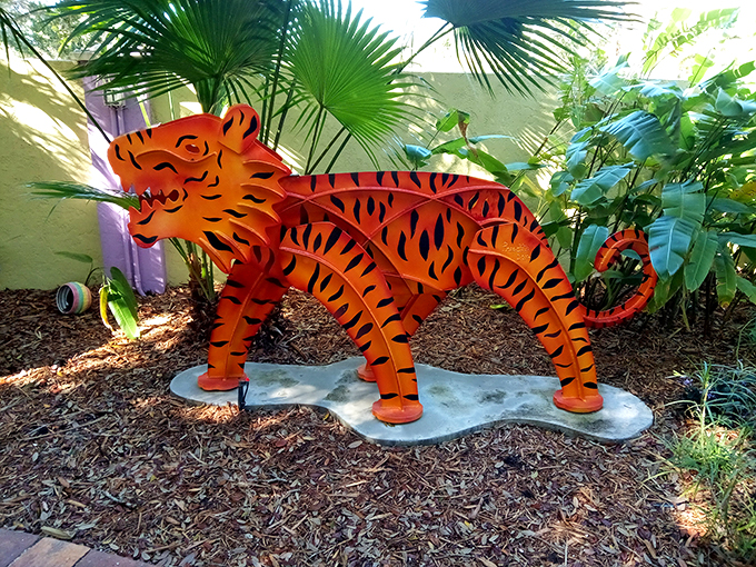 Who let the cat out of the bag? This tiger's on the prowl for some artistic appreciation. He's earning his stripes in the world of whimsy!