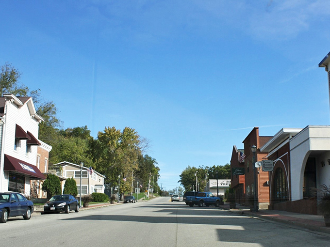 Where the streets are paved with charm. This view down Trempealeau's main drag is like a Norman Rockwell painting come to life, complete with classic cars and timeless architecture.