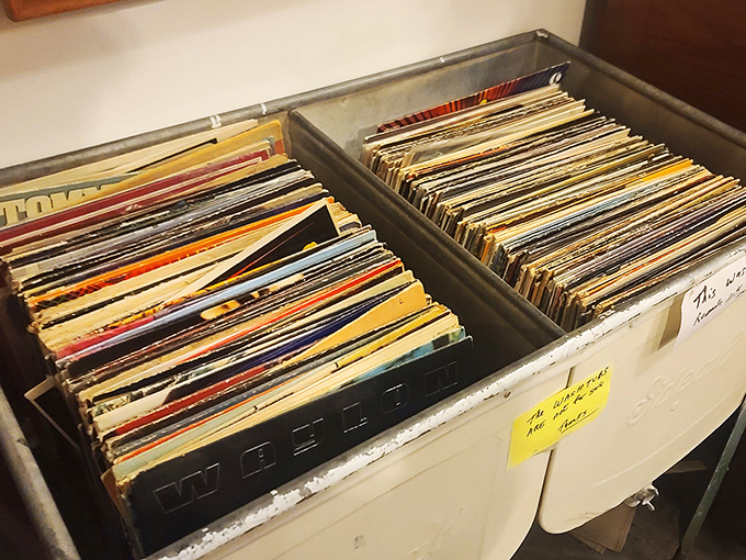 Vinyl enthusiasts, prepare to dig! These crates are a treasure trove of musical memories, waiting to spin tales of bygone eras on your turntable.