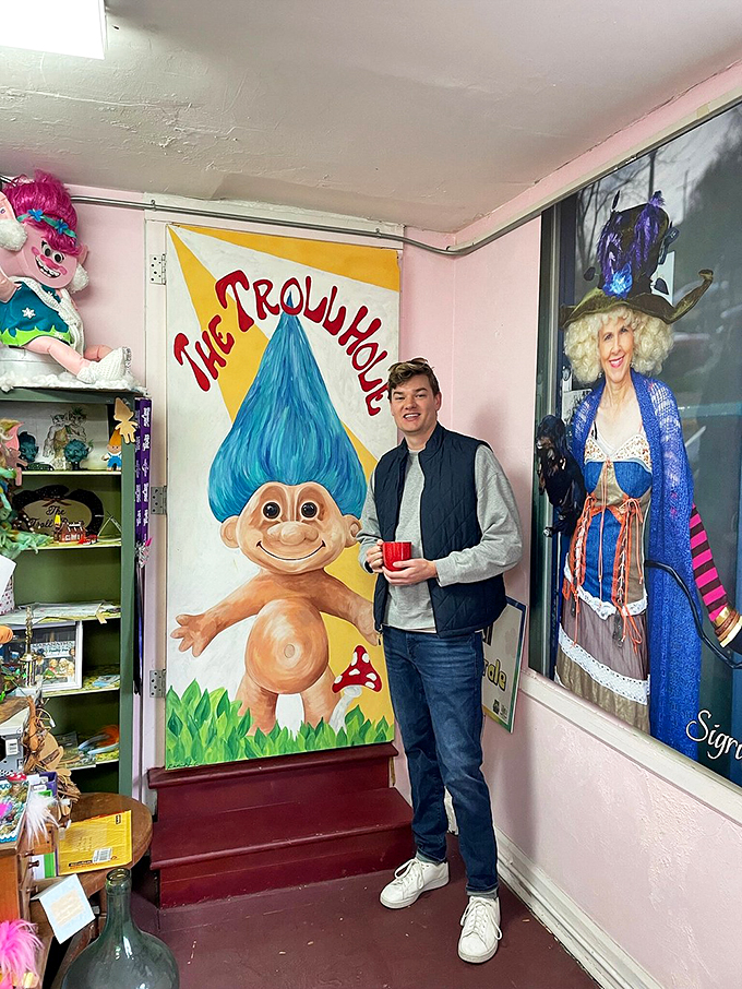 "Is this real life, or just troll-tasy?" This visitor's expression captures the perfect blend of confusion, awe, and pure joy.