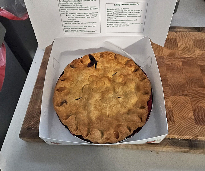 Whole pies, ready for action! These beauties are so fresh, they might just start singing "Food, Glorious Food."