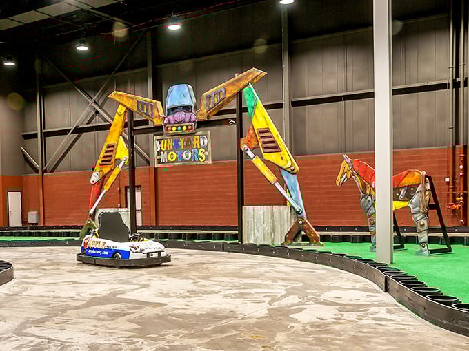 Buckle up for a wild ride! This Junkyard Motors track looks like Hot Wheels came to life and decided to throw a party.