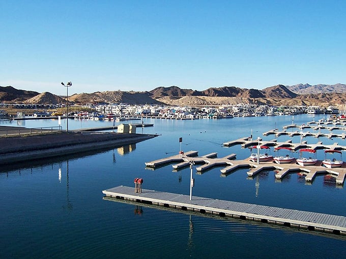 Marina life: where boats gather to gossip about which captain has the best fish stories. It's like a parking lot, but with better views and more sunscreen.