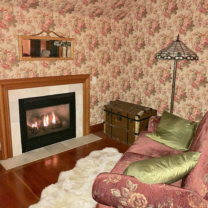 Fireplace goals! It's like a Norman Rockwell painting come to life, but with better heating efficiency.