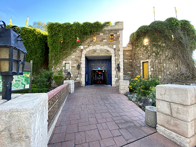 Enter the realm of fun! This ivy-covered entrance is your portal to a world of whimsical adventures and family memories.