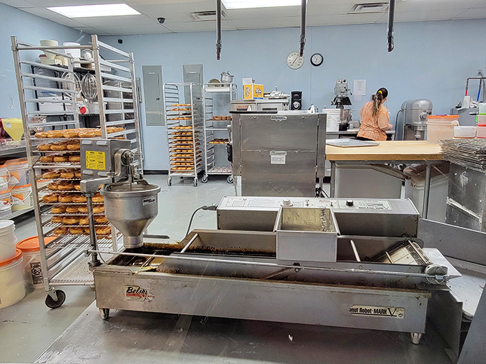 Behind the scenes of donut magic. It's like NASA for pastries &ndash; precision, dedication, and the occasional sprinkle explosion.