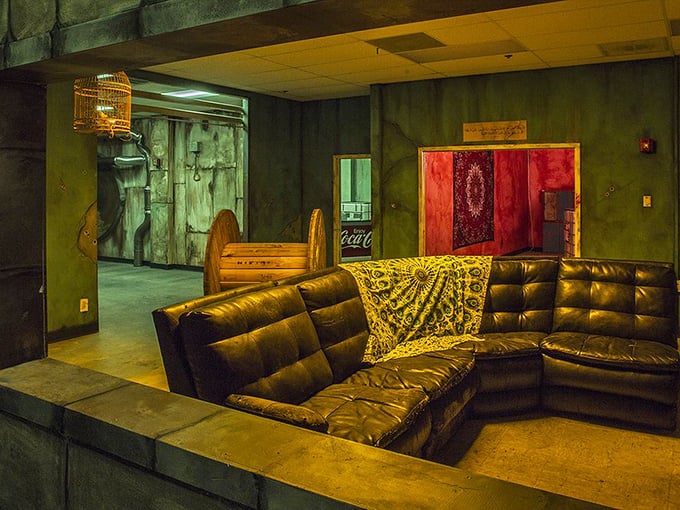 Lounge like a general after a hard day's tank-ing. It's the perfect spot to plot your next (simulated) military maneuver.
