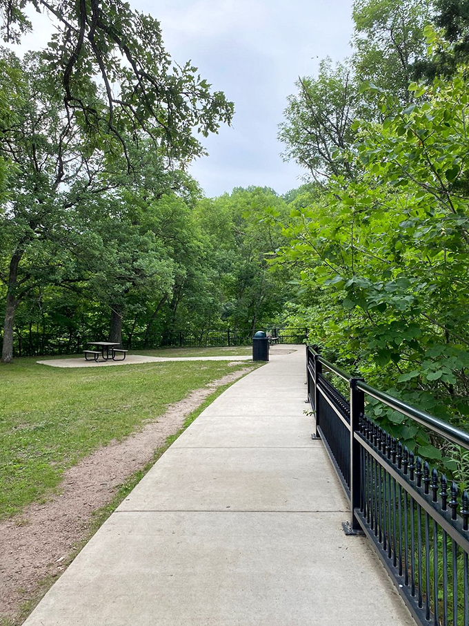 Park and recreation, Leslie Knope style! This serene spot is perfect for picnicking, pondering, or plotting your next Minneopa adventure.