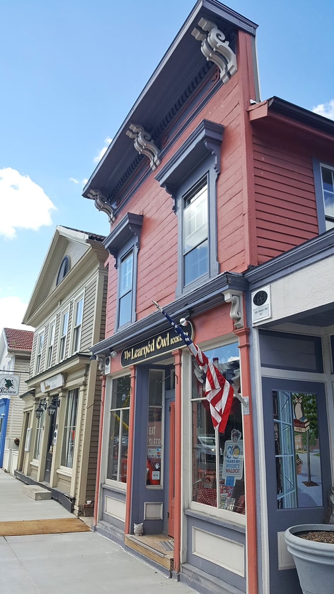 Step into a storybook: The Learned Owl's exterior invites passersby to embark on their next literary journey.