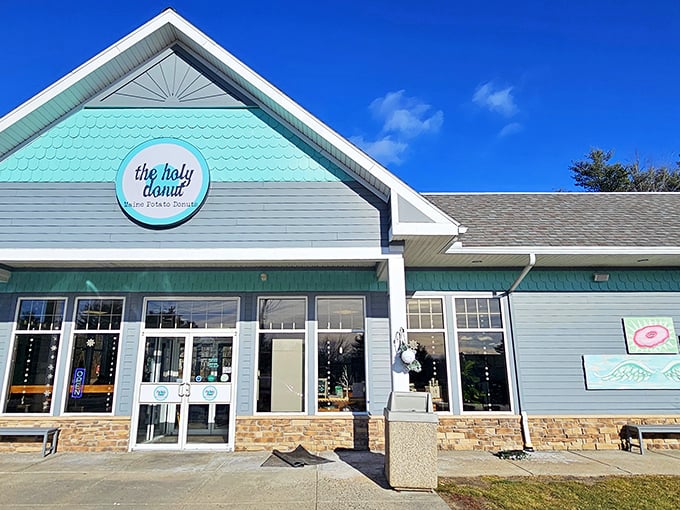 A beacon of hope for hungry travelers! The Holy Donut's exterior is like a lighthouse guiding weary souls to a safe harbor of sugary bliss.