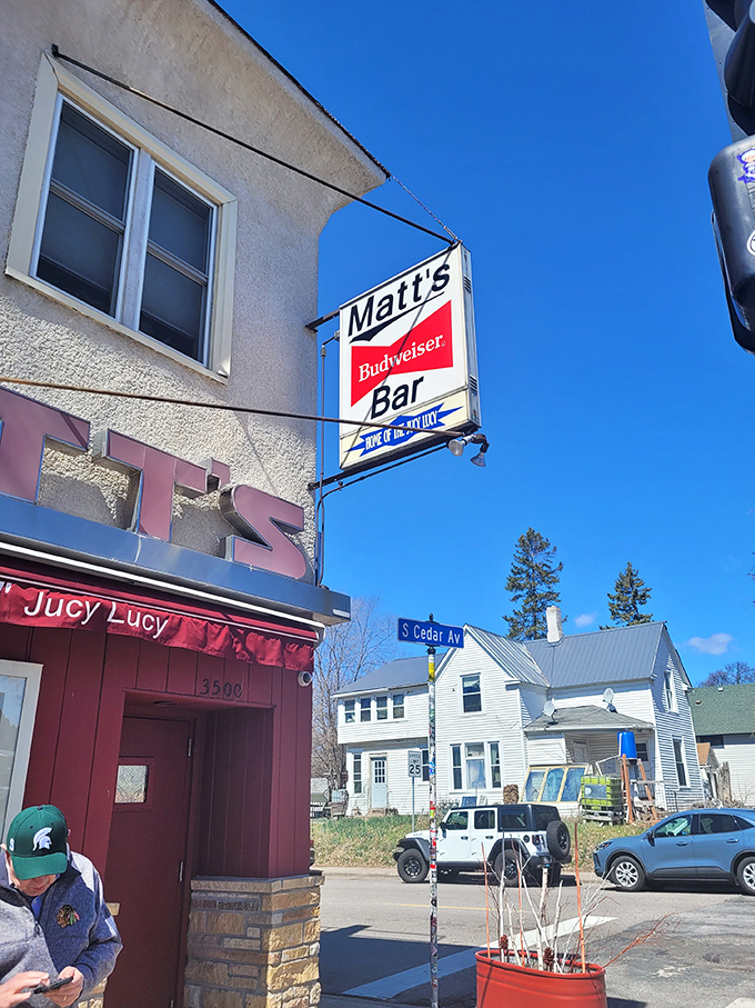 The corner of Cedar and Paradise. Matt's Bar: where legends are born, and waistlines are forgotten.