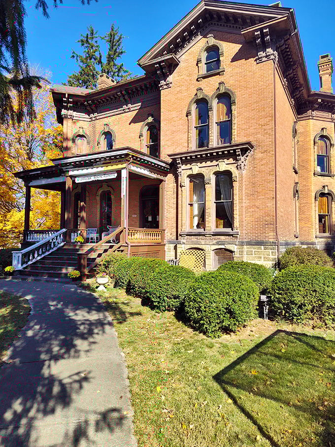 Honey, I shrunk the Downton Abbey! This exterior view shows off all the Victorian splendor in its full glory.