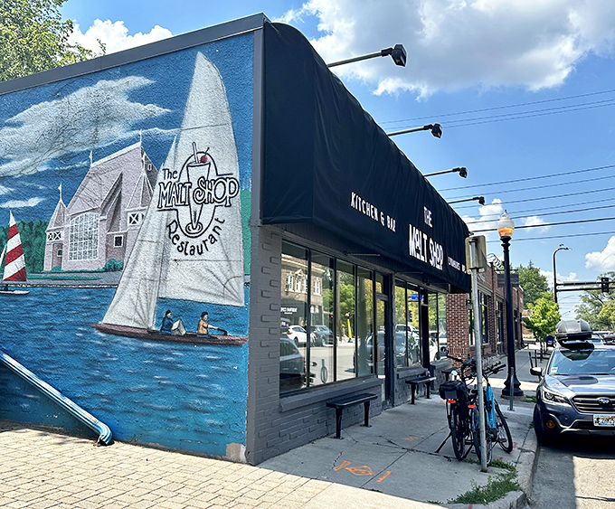 More than just a pretty face. The Malt Shop's mural adds a splash of local flavor to your sweet escape.