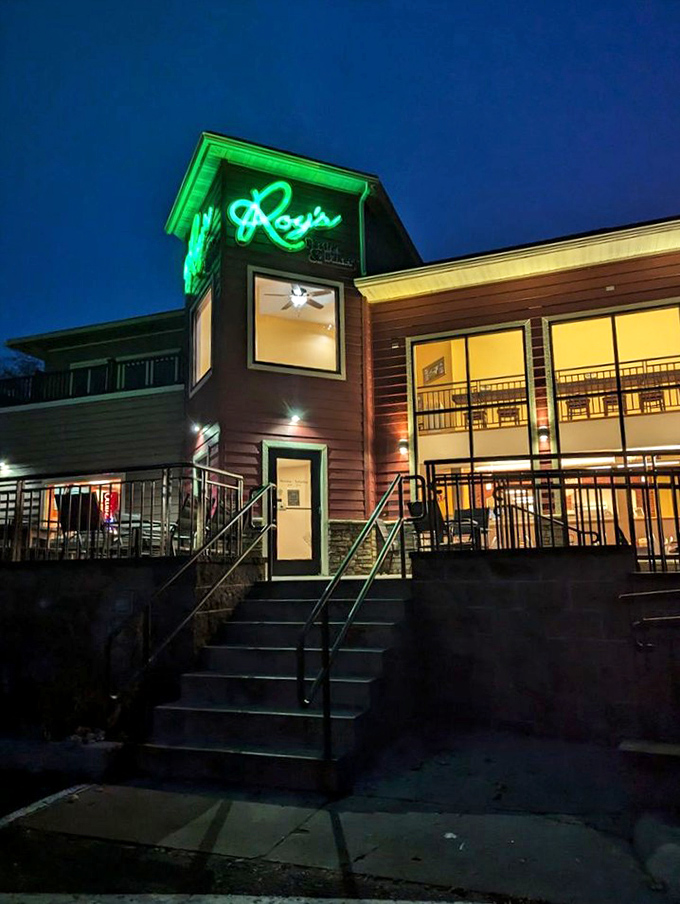 Roy's after dark: Where pastry cravings go for their midnight snack. This neon-lit wonderland is a beacon of hope for night owls and early birds alike.