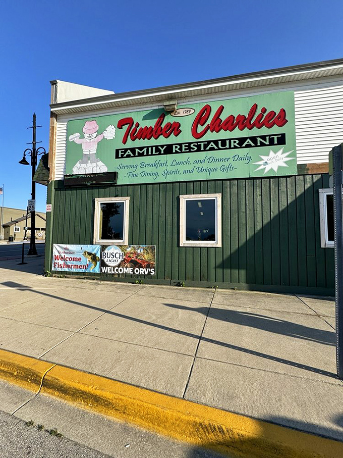 Timber Charlie's: where "family restaurant" meets "fine dining" and "unique gifts." Because who doesn't want a souvenir with their soup?