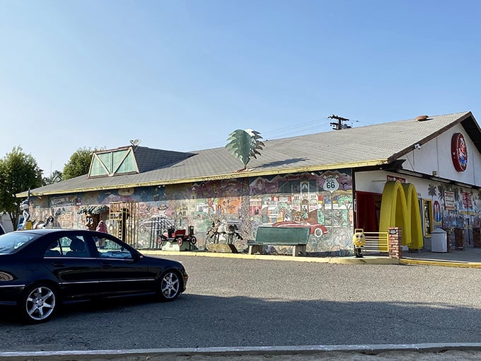 Park it like it's 1955! This lot has seen more classic cars than a "Happy Days" marathon, each one carrying hungry patrons to burger bliss.