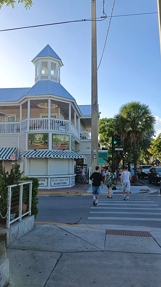 A slice of Key West heaven! This charming street view is the perfect appetizer for the culinary adventure that awaits at DJ's Clam Shack.