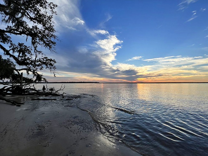 "Sunset": Cumberland Island sunsets: where the sky puts on a light show that would make Broadway jealous. Nature's own curtain call!
