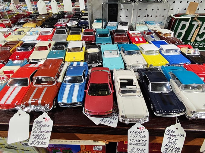 Vrooom with a view! This collection of miniature cars is enough to make any gearhead's heart race. Start your (tiny) engines!