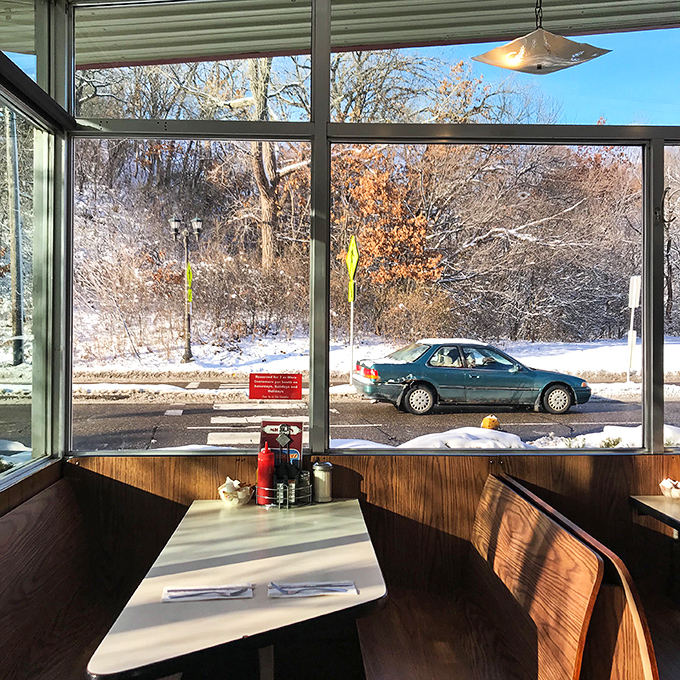 A room with a view and a side of hash browns. Watch the seasons change while your coffee stays piping hot &ndash; now that's what I call perfect timing.