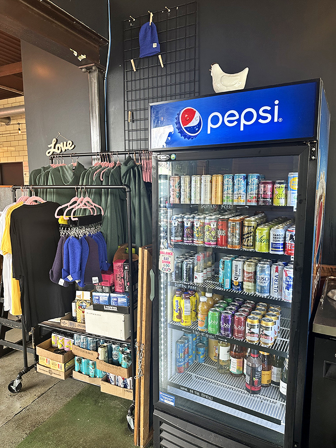 Thirst-quenching options galore! From craft sodas to local brews, this fridge is like a liquid treasure chest. Choose your potion wisely!