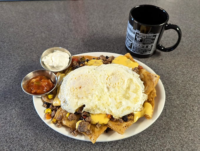 Breakfast nachos: Because sometimes you need to start your day with a fiesta. Ole for early morning indulgence!