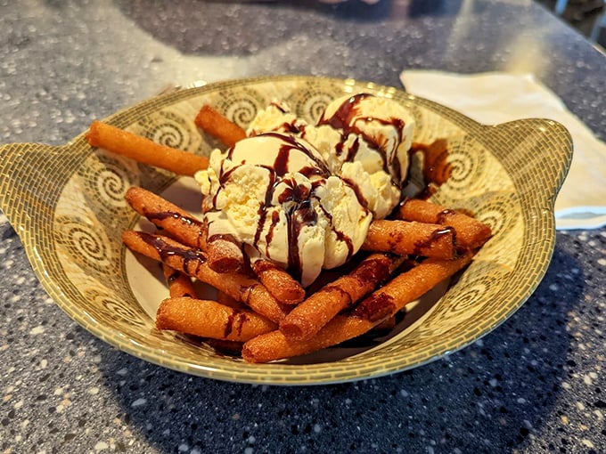 Dessert that's sweeter than moon rocks and more colorful than a nebula! These loaded fries are the perfect fuel for your journey back to Earth.
