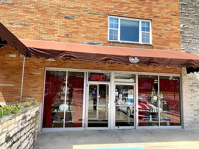 Gateway to chocolate heaven! Esther Price's welcoming entrance is like the wardrobe to Narnia, but instead of snow, you'll find rivers of chocolate.