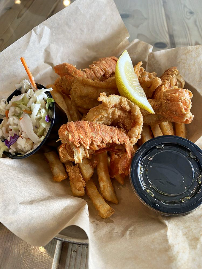 Fried lobster: because sometimes, even seafood royalty likes to dress down. Crispy, golden, and utterly irresistible!