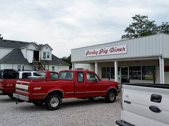 Park your appetite here! The Porky Pig Diner's front lot welcomes hungry travelers and locals alike. It's where food adventures begin and diet resolutions go to die.