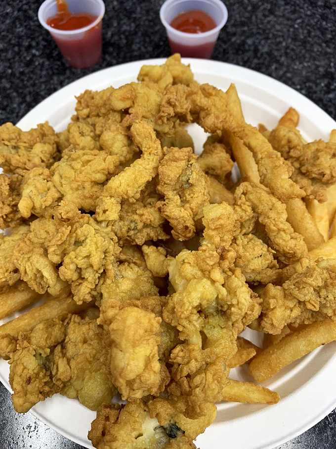 Belly up to these full belly clams! Crispy, briny, and more satisfying than finding an extra fry at the bottom of the bag.