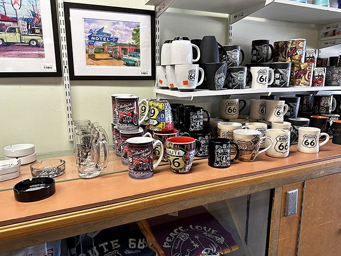 Sip on some nostalgia! These Route 66 mugs are the perfect vessels for your daily dose of wanderlust and caffeine.