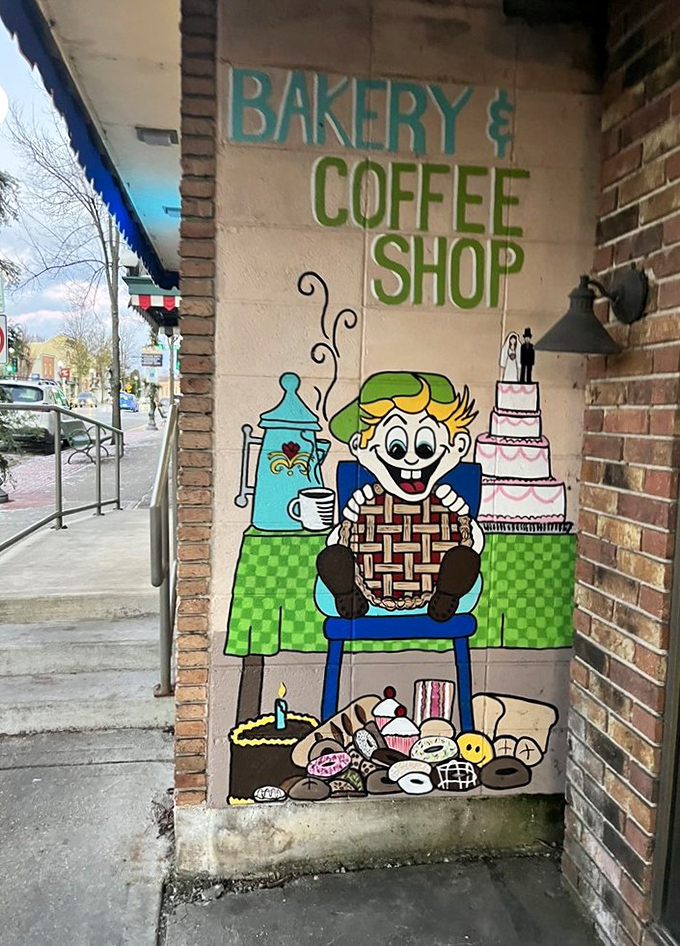 A mural celebrating the bakery's heritage greets sidewalk strollers &ndash; art you can appreciate before enjoying the edible masterpieces inside.