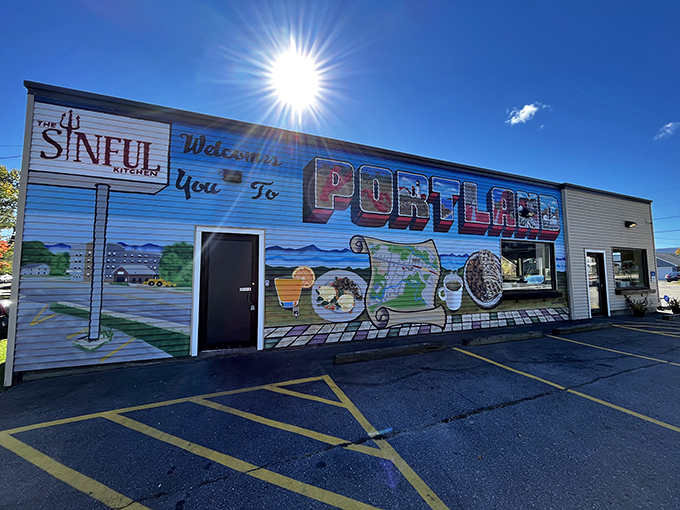 Park your appetite here! This mural promises a taste of Portland that's anything but ordinary.