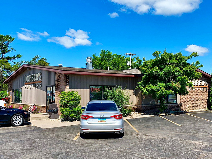 Parking's easy when pasties are the prize. You could probably smell the buttery goodness from your car!