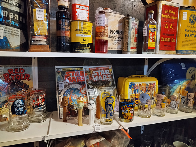 From Star Wars to soda pop, this shelf of nostalgia is like a time machine for your inner child. May the force of collecting be with you!