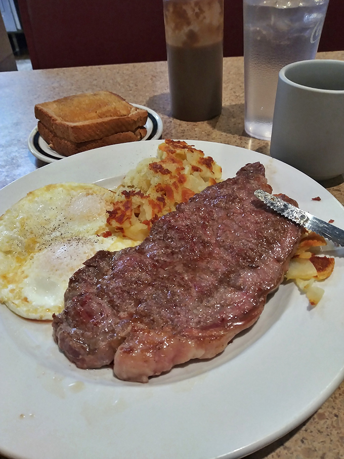 Steak for breakfast? Yes, please! This plate is the breakfast equivalent of wearing a tuxedo t-shirt &ndash; classy, but still ready to party.