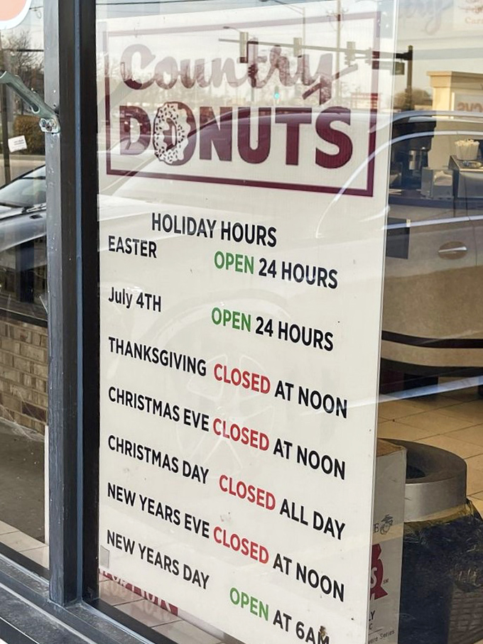 Even donuts need a day off sometimes. But fear not, intrepid sugar seekers &ndash; Country Donuts has you covered almost 24/7/365!