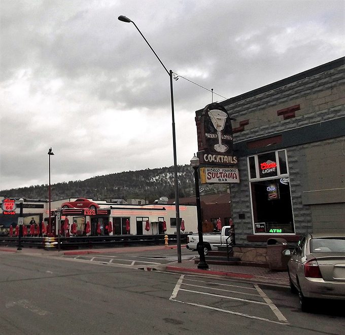 Where the past meets the present. The Sultana Bar stands proud, a beacon of nostalgia on a modern street.