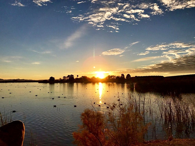 Golden hour goals! As the sun dips below the horizon, Roper Lake transforms into a real-life watercolor painting. Instagram, eat your heart out.