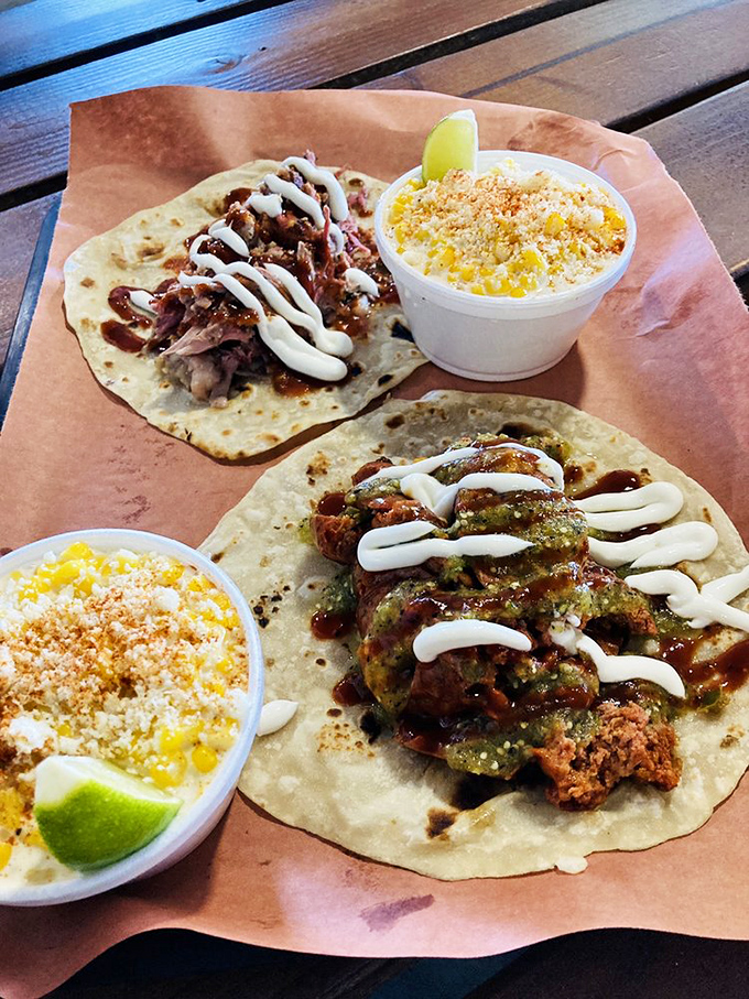 Tacos that'll make you forget it's not Taco Tuesday. Who says barbecue joints can't have a little Tex-Mex flair?