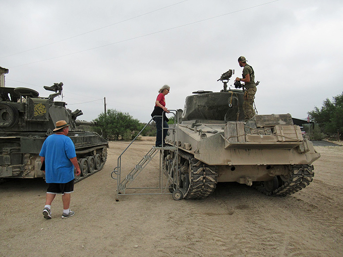 "I'm the king of the world!" Climb aboard for a tank ride that'll make your Uber trips seem downright boring.