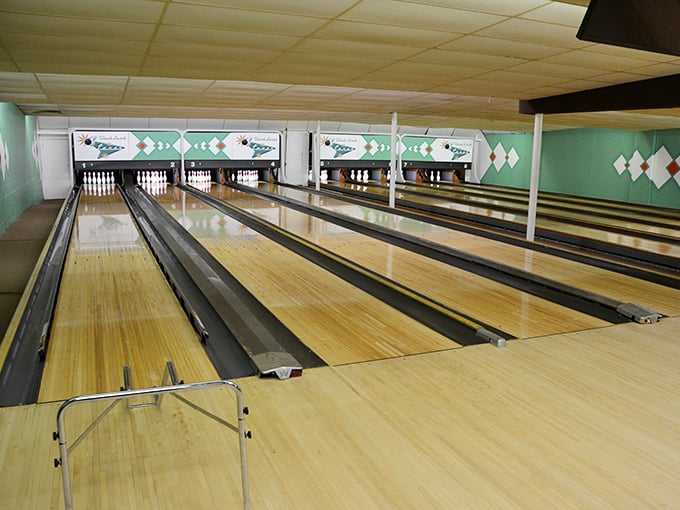 Pins poised for action! These soldiers of the lanes stand ready for your next roll&mdash;will it be a strike or a split?