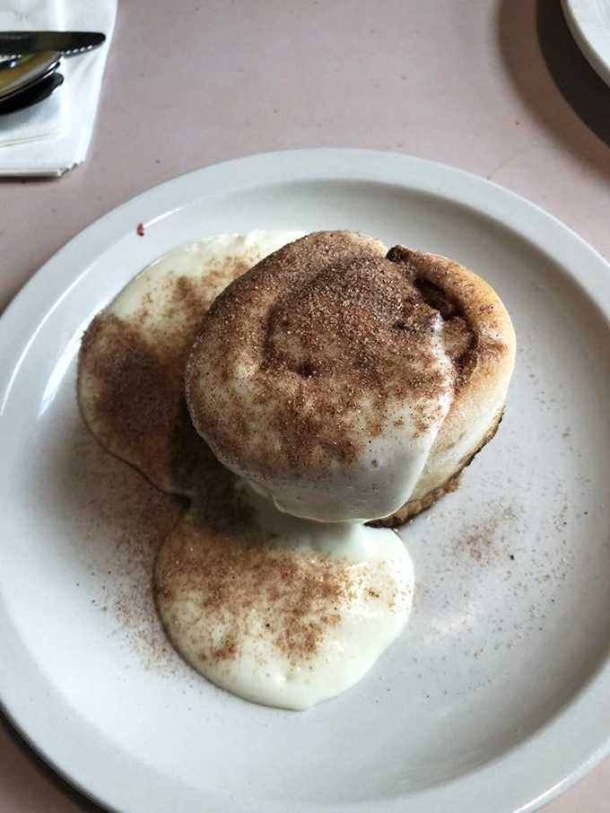 Sweet, swirly, and oh-so-divine! This cinnamon roll is like a warm hug for your taste buds, topped with a generous dollop of pure joy.